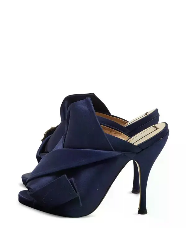 N°21 Raso Knot Crystal-embellished Mules - Blue