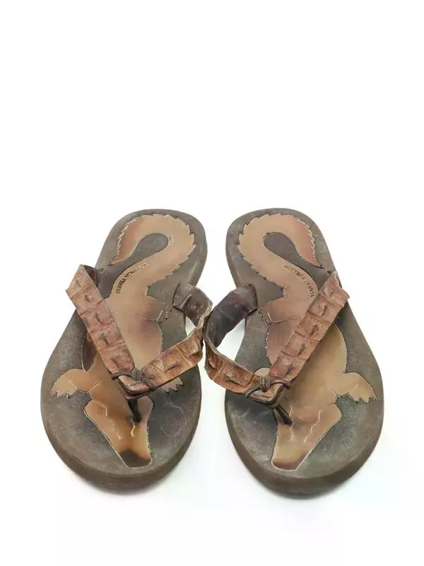 Bottega Veneta Alligator-detail Leather Thong Sandals