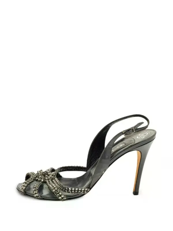 GINA Crystal-embellished Slingback Sandals