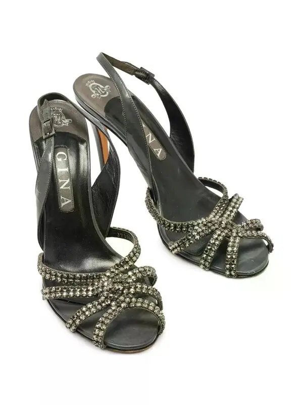 GINA Crystal-embellished Slingback Sandals