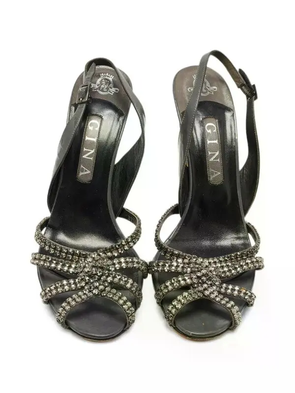 GINA Crystal-embellished Slingback Sandals