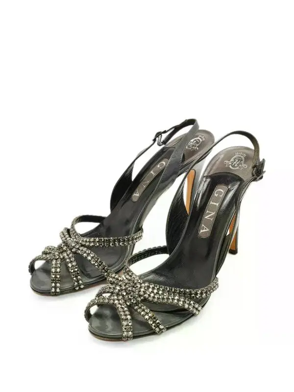 GINA Crystal-embellished Slingback Sandals