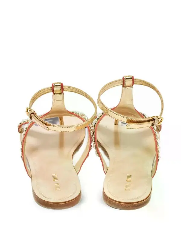 Miu Miu Crystal-embellished Flat Sandals