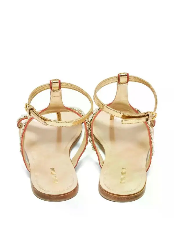 Miu Miu Crystal-embellished Flat Sandals
