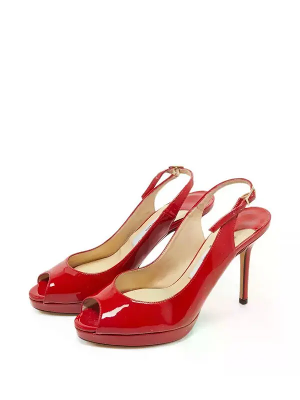 JIMMY CHOO Clue Peep-toe Slingback Pumps - Red