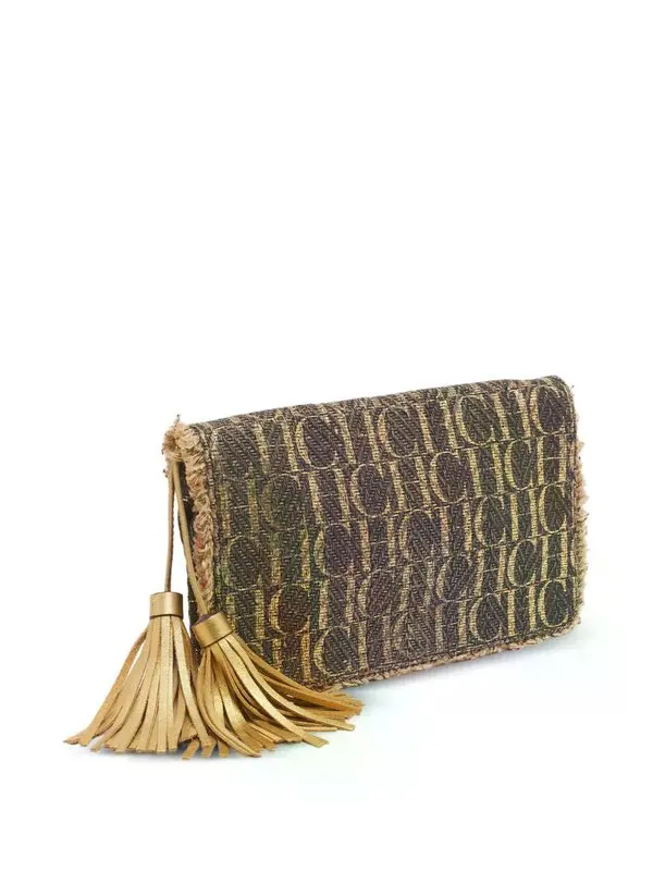 Carolina Herrera Tassel Flap Clutch Bag