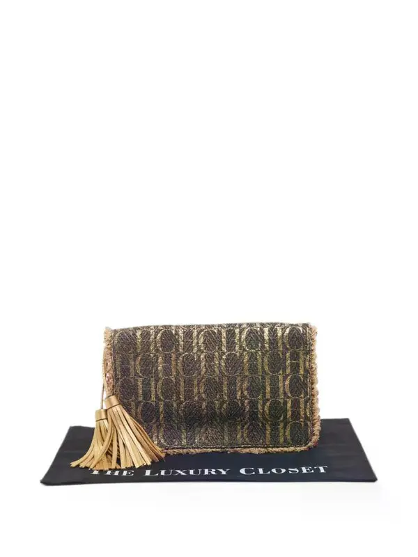Carolina Herrera Tassel Flap Clutch Bag