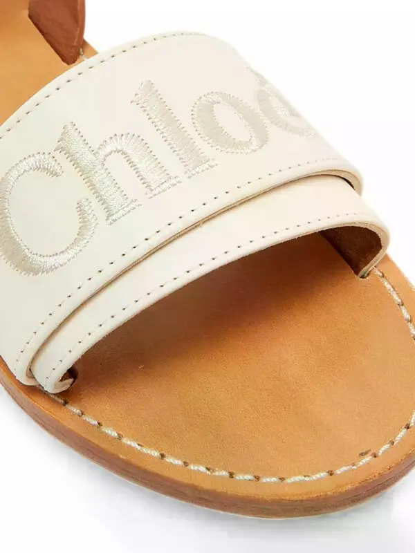 Chloé Logo Embroidered Sandals