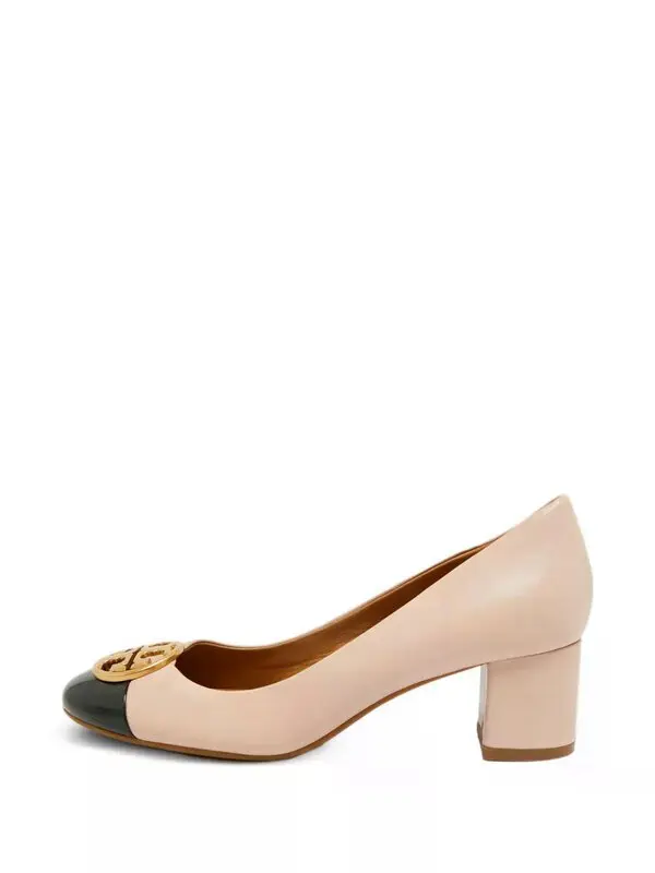 Tory Burch Chelsea Leather Heeled Pumps - Neutrals