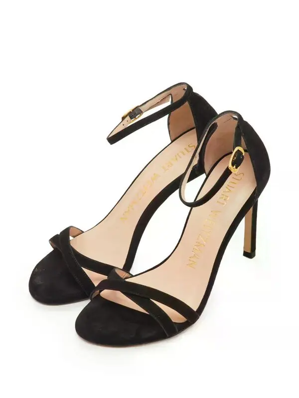 STUART WEITZMAN Suede Stiletto Sandals - Black
