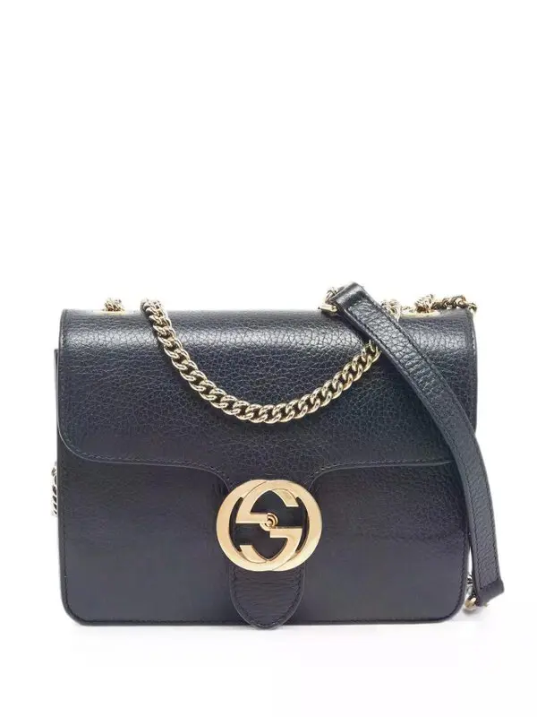 Gucci Interlocking-g Chain-strap Shoulder Bag - Black