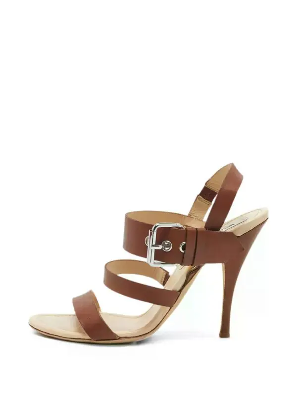 Moschino Buckle-strap Heeled Sandals - Brown