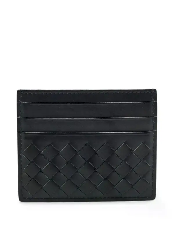 Bottega Veneta Intrecciato Weave Card Holder - Blue