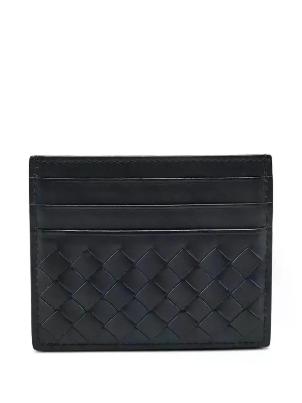 Bottega Veneta Intrecciato Weave Card Holder - Blue