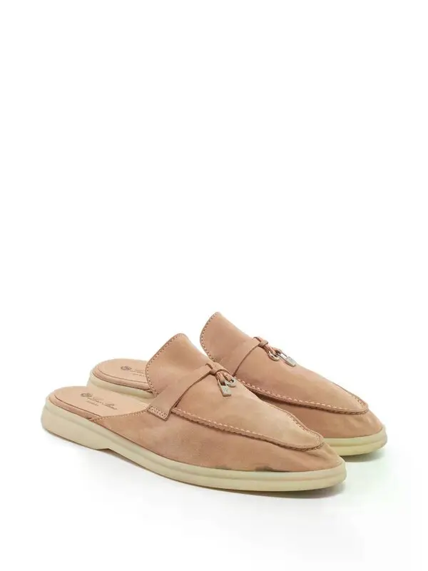 Loro Piana Suede Babouche Charms Walk Mules