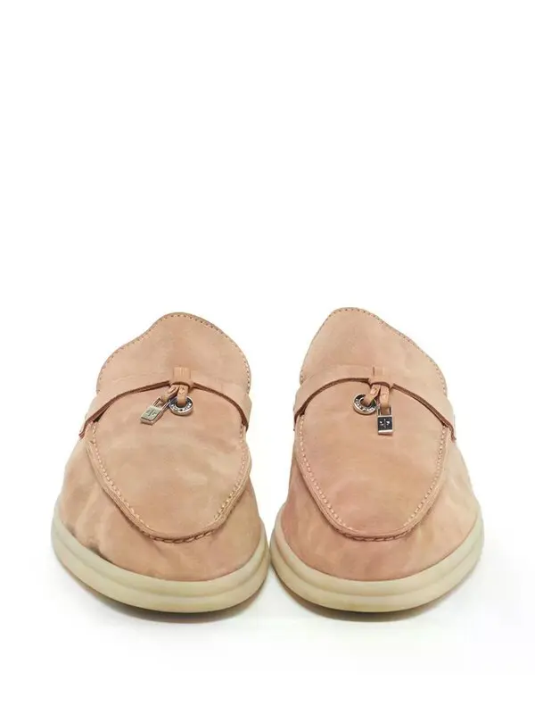 Loro Piana Suede Babouche Charms Walk Mules