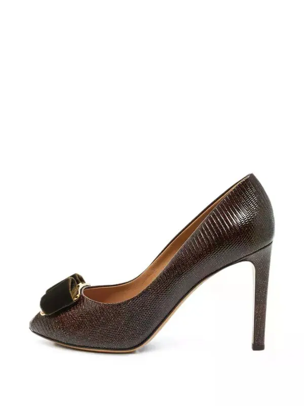 FERRAGAMO Vara Peep-toe Heeled Pumps