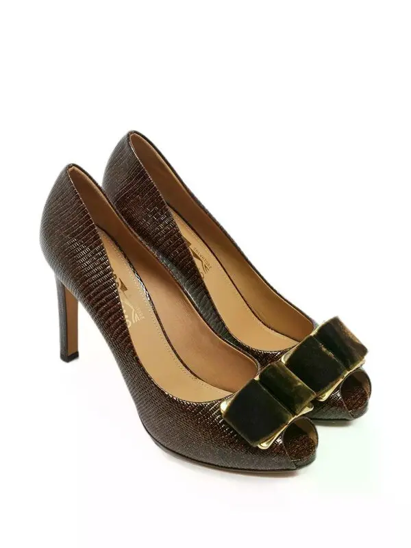 FERRAGAMO Vara Peep-toe Heeled Pumps
