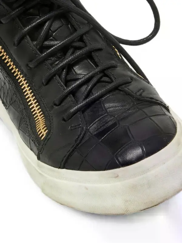 GIUSEPPE ZANOTTI Crocodile-embossed-leather Sneakers