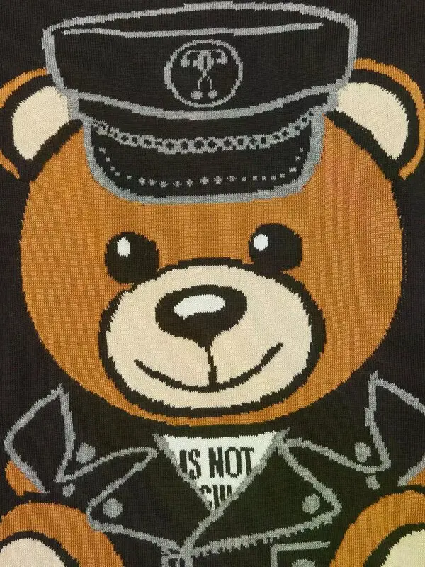 Moschino Teddy Bear Intarsia Knit Sweater