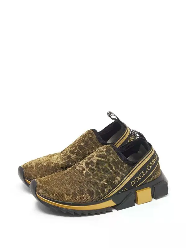 Dolce & Gabbana Sorrento Leopard-print Slip-on Sneakers - Brown