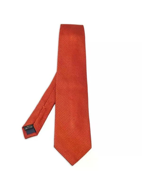 Ermenegildo Zegna Jacquard Silk Tie - Orange