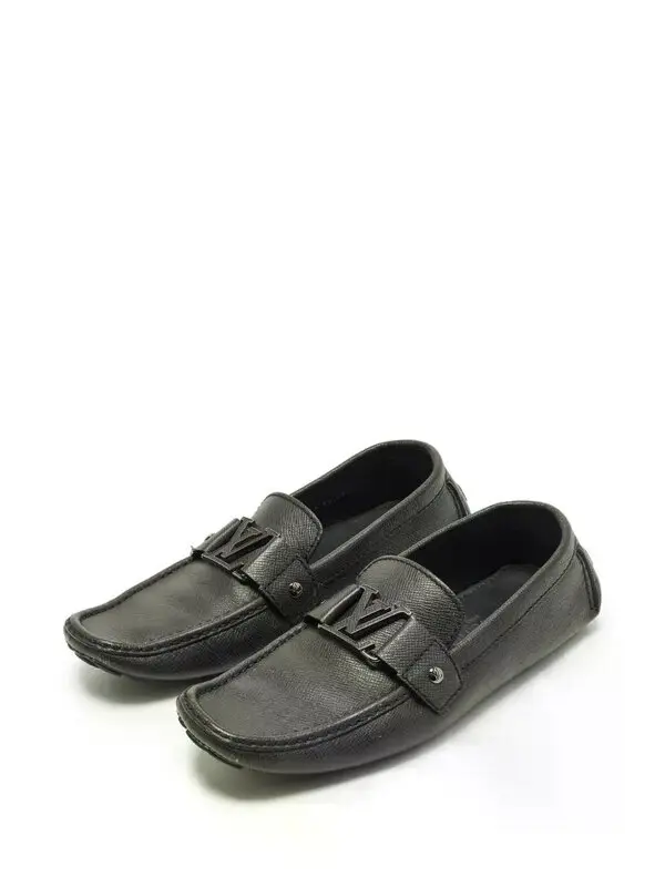 LOUIS VUITTON Monte Carlo Leather Loafers - Grey