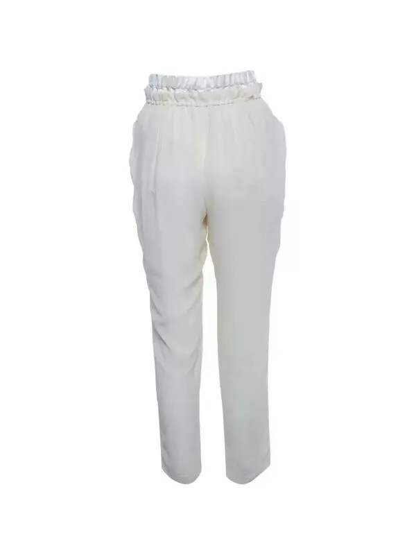 Roberto Cavalli Chiffon Cropped Trousers - Neutrals