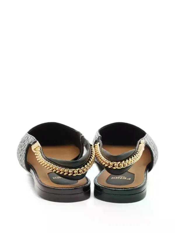 Fendi Colibri Lite Croc-embossed Flats