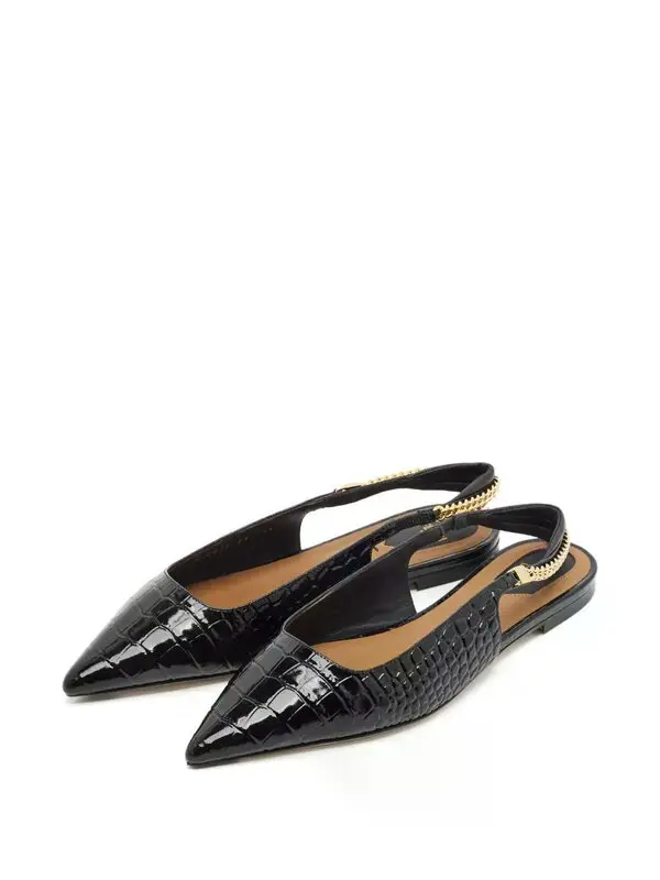 Fendi Colibri Lite Croc-embossed Leather Flats
