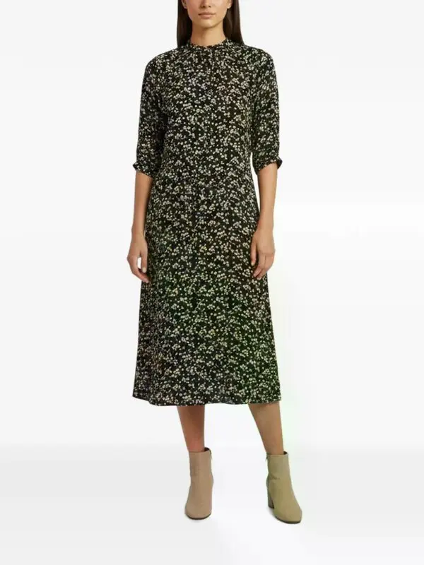 Celine Daisy-print Button-up Midi Dress
