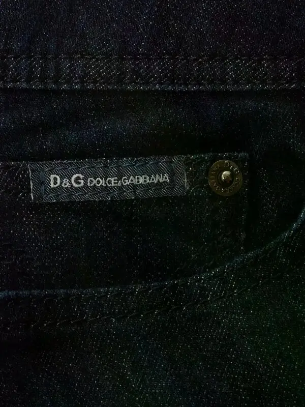 Dolce & Gabbana Dark-wash Denim Straight Midi Skirt