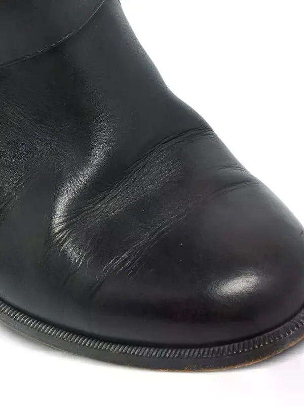 CHRISTIAN LOUBOUTIN Studded Buckle Leather Mid-calf Boots