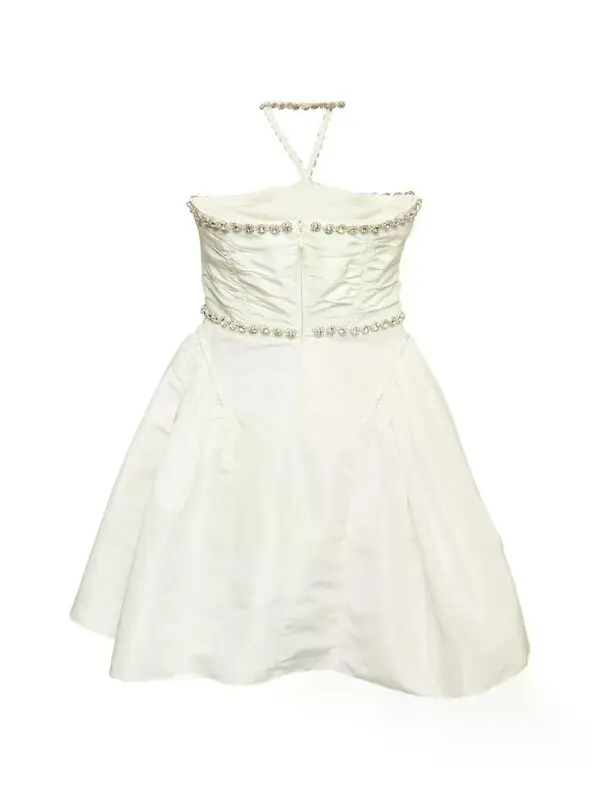 SELF-PORTRAIT Diamante-trim Taffeta Mini Dress