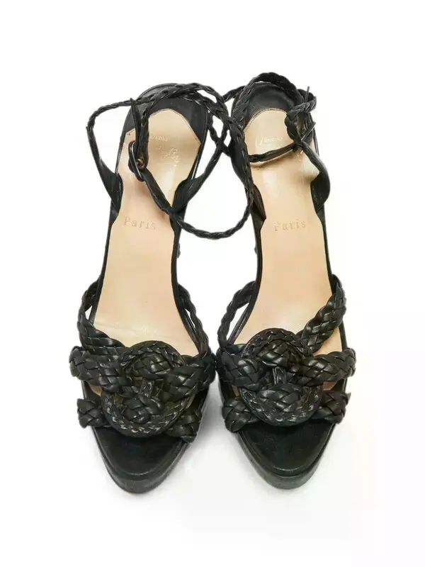 CHRISTIAN LOUBOUTIN Fatima Woven Ankle Strap Sandals