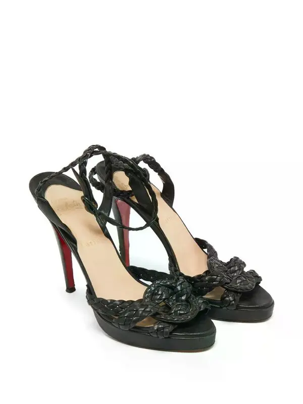 CHRISTIAN LOUBOUTIN Fatima Woven Ankle Strap Sandals