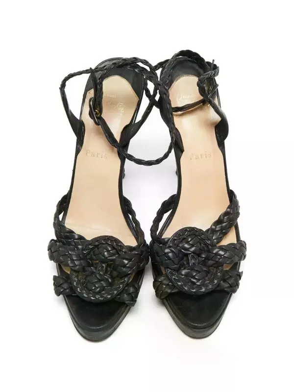 CHRISTIAN LOUBOUTIN Fatima Woven Ankle Strap Sandals