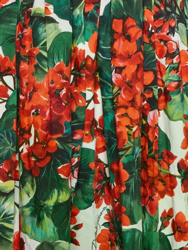 Dolce & Gabbana Floral Print Pleated Midi Skirt