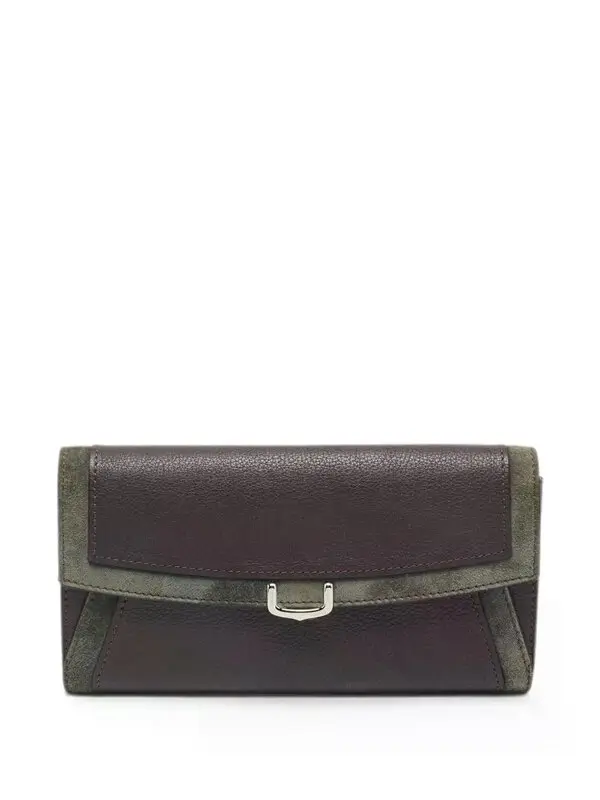 Cartier C De Leather And Suede Continental Wallet - Brown