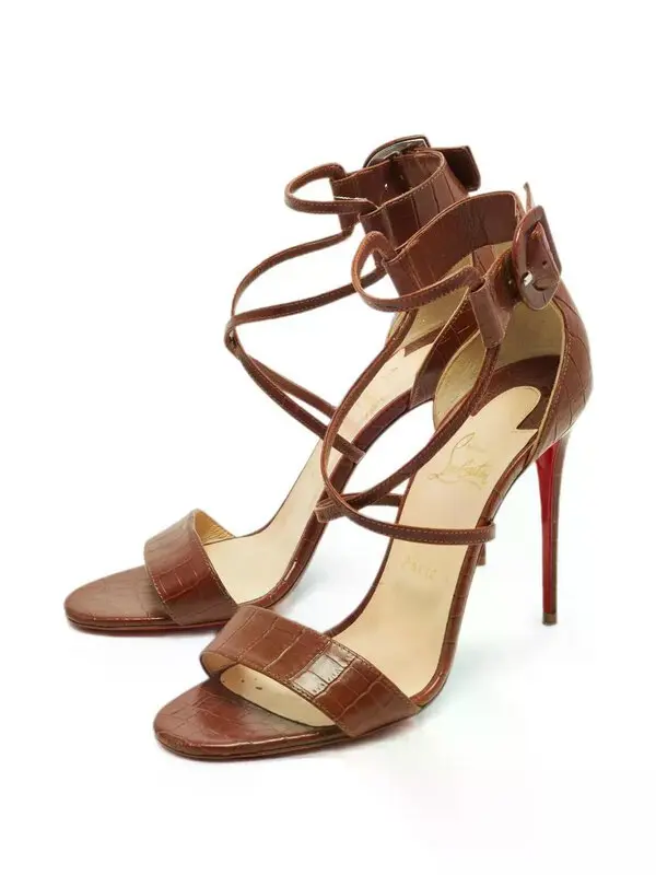 CHRISTIAN LOUBOUTIN Choca Croc-embossed Heeled Sandals