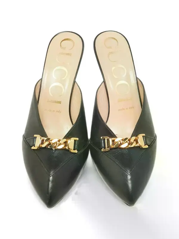 Gucci Sylvie Chain-detail Heeled Mules