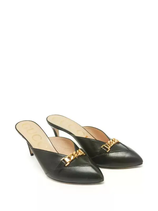 Gucci Sylvie Chain Detail Heeled Mules