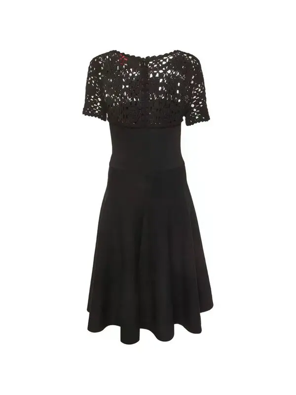 Carolina Herrera Crochet Midi Dress - Black