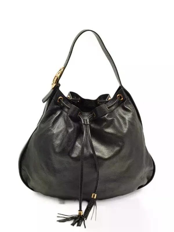 Gucci Mid-2000s Interlocking Icon Drawstring Tote Bag - Black