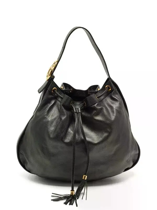 Gucci Mid-2000s Interlocking Icon Drawstring Tote Bag - Black