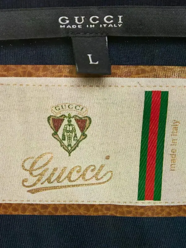 Gucci Leather-trim Short-sleeve Cotton T-shirt