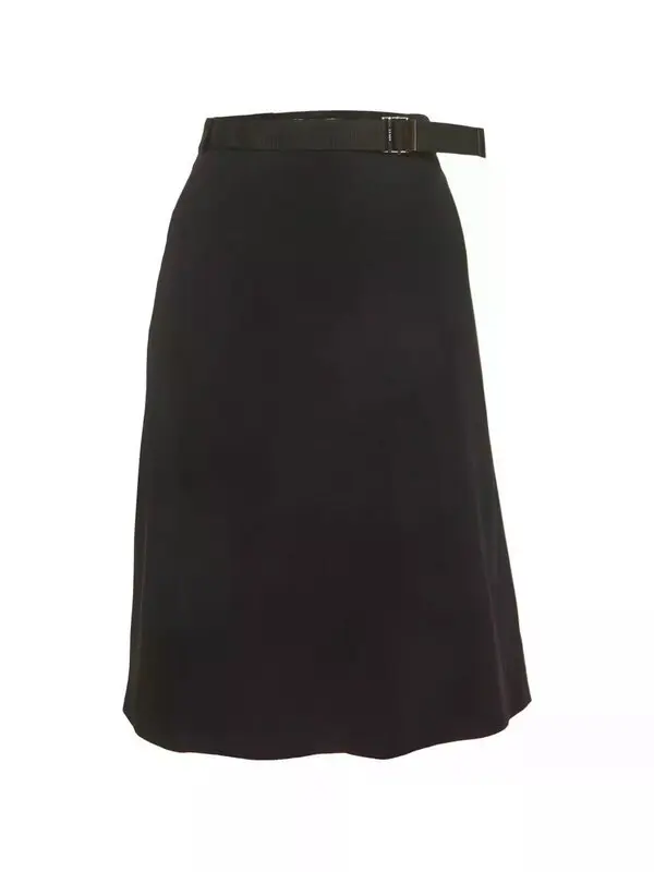 Gucci Belted Crepe Mini Skirt - Black