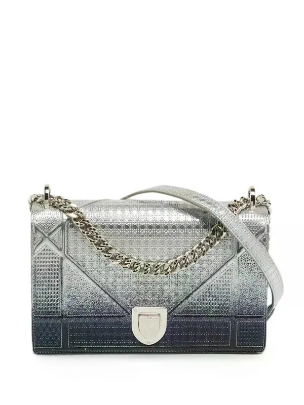 Dior Medium Diorama Microcannage Shoulder Bag - Silver