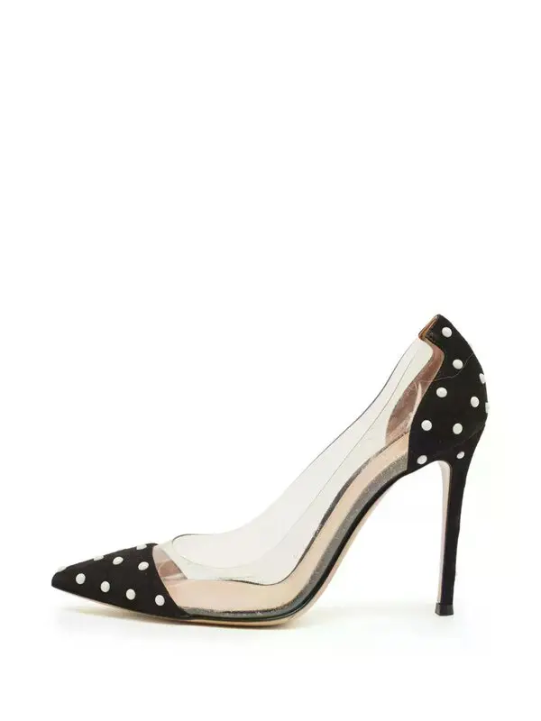 GIANVITO ROSSI Plexi Studded Pumps - White