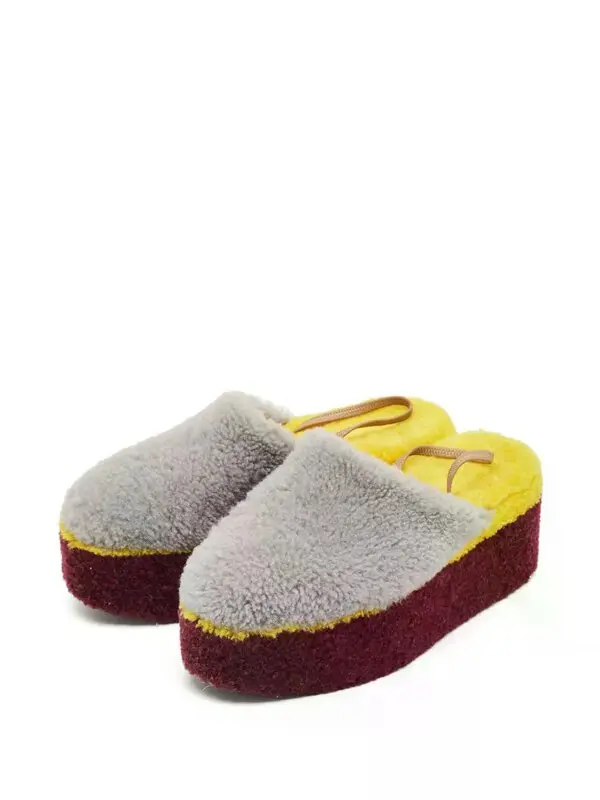 Fendi Shearling Platform Mules